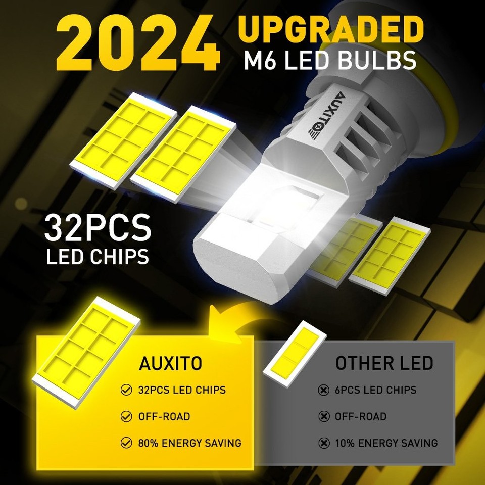 Auxito 120W 9007 HB5 LED Headlight Bulbs High Low Beam 6500K White ...