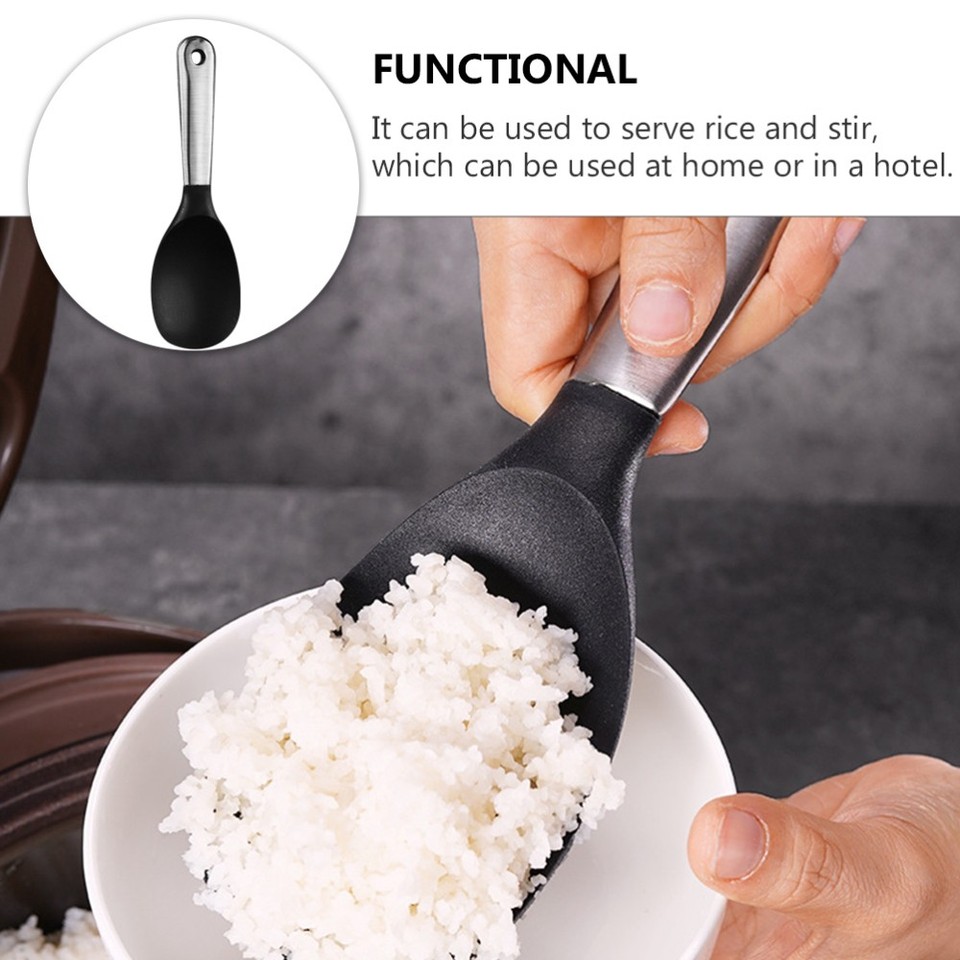 Household Spoon Stainless Steel Stirring Silicone Serving Spoons | eBay UK