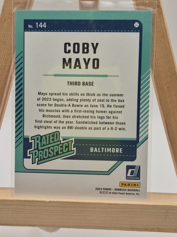 2024 Donruss RATED PROSPECT CAROLINA BLUE LASER #144 COBY MAYO RC ...