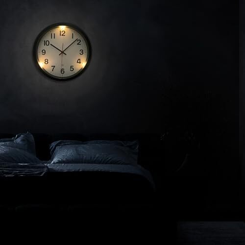 Lighted Up Wall Clocks, 12 Inch Silent Glow in The Dark Wall Clock ...
