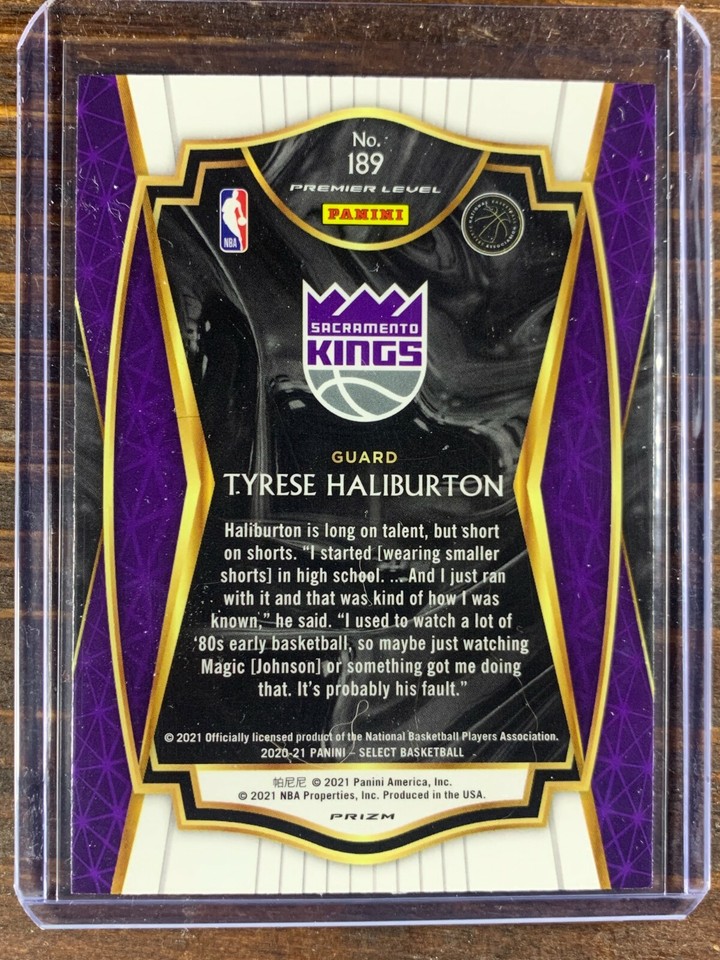 Tyrese Haliburton Basketball Rookie Card #189 Panini Select SP Prizm ...