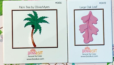 Lot BOSSKUT DIES Palm Tree by Olivia Myers Oak Leaf Botanical tropical ...