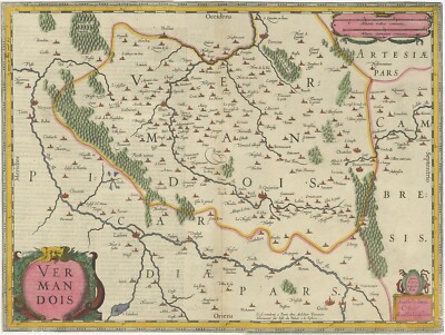Antique Map of the Vermandois region by Janssonius (c.1640) | eBay
