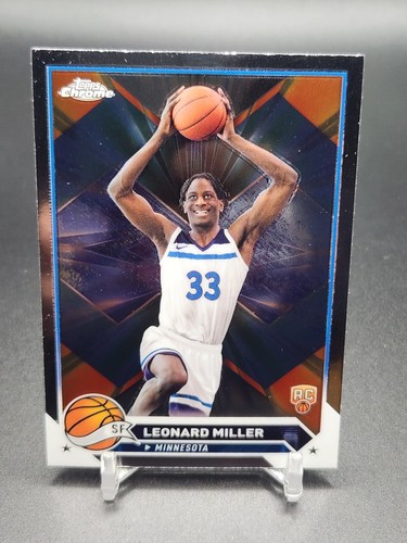 2023-24 Topps Chrome Basketball #158 Leonard Miller Timberwolves Rookie ...