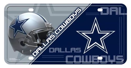 Dallas Cowboys Split Design Metal License Plate 6” X 12” Auto Tag Fan ...