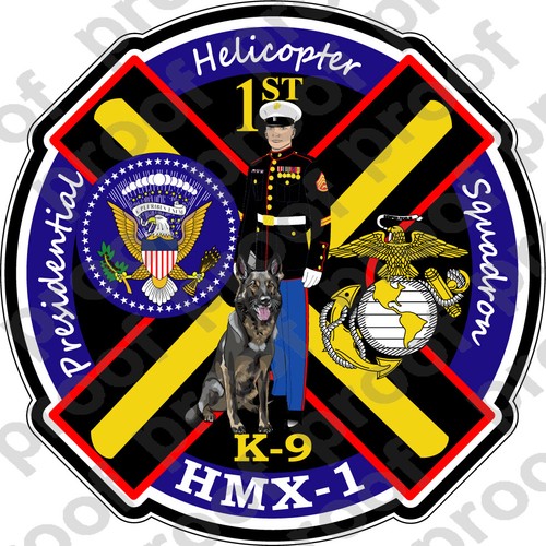STICKER USMC UNIT HMX 1 Presidential K9 Dress Blues ooo USMC Lisc No ...