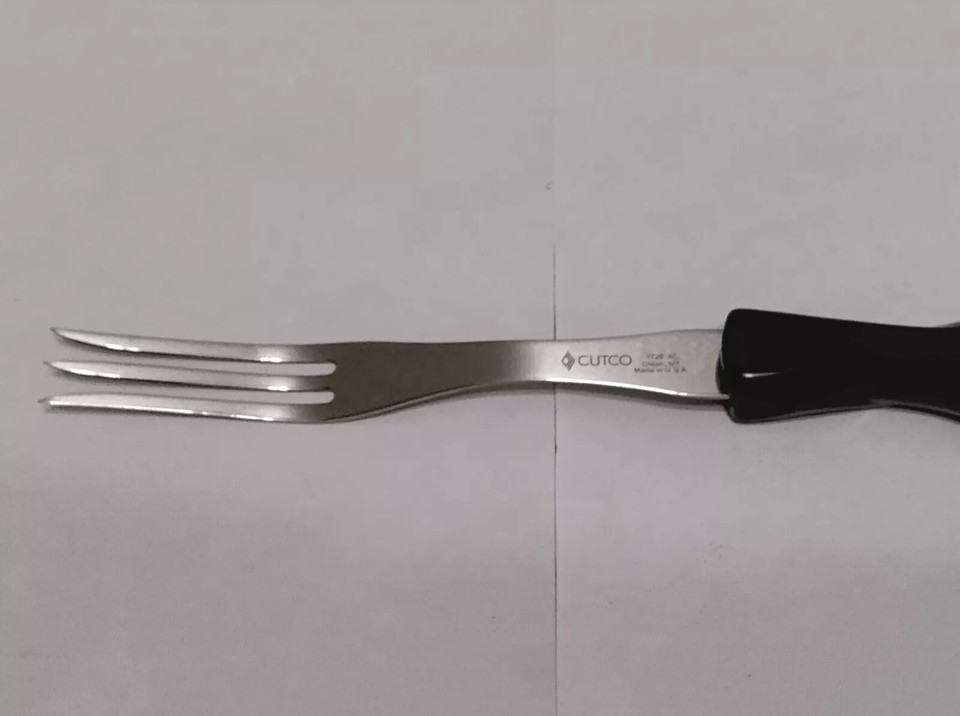 Vtg CUTCO 1726 KC 11" Three-Prong Turning Fork Carving - Brown Black ...