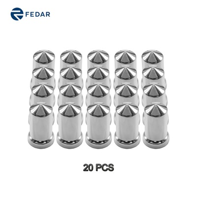33mm Lug Nut Covers Chrome Push On Style Plastic Tall Pointed 20pcs | eBay