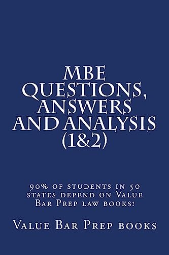MBE Questions Answers and Analysis by Value Bar Prep books ...
