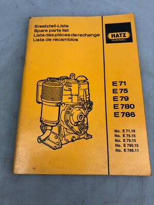 HATZ Ersatzteilliste E71,E75,E79,E780,E786 | eBay.de