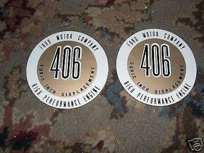 1962 1963 Ford Galaxie XL 500 406 HP Valve Cover Decals | eBay