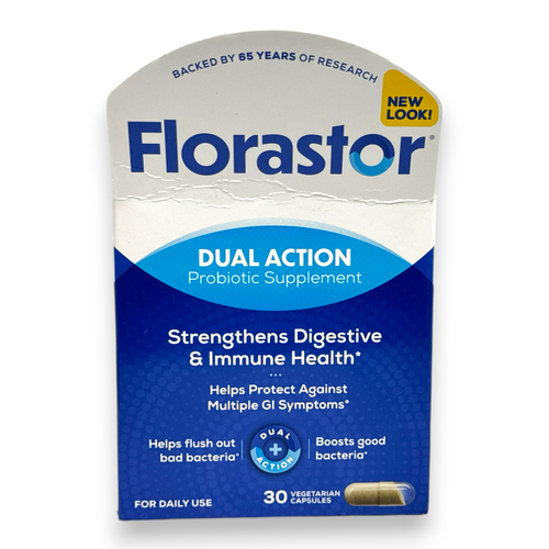 Florastor Dual Action Probiotic Supplement For Daily Use -30 Vegetarian ...