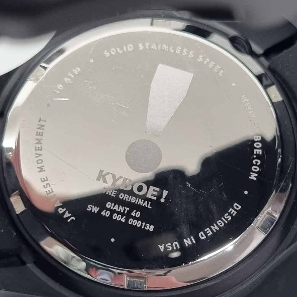 KYBOE! Giant 40 Light Up Quartz Black Crystal Wrist Watch Plastic Strap ...