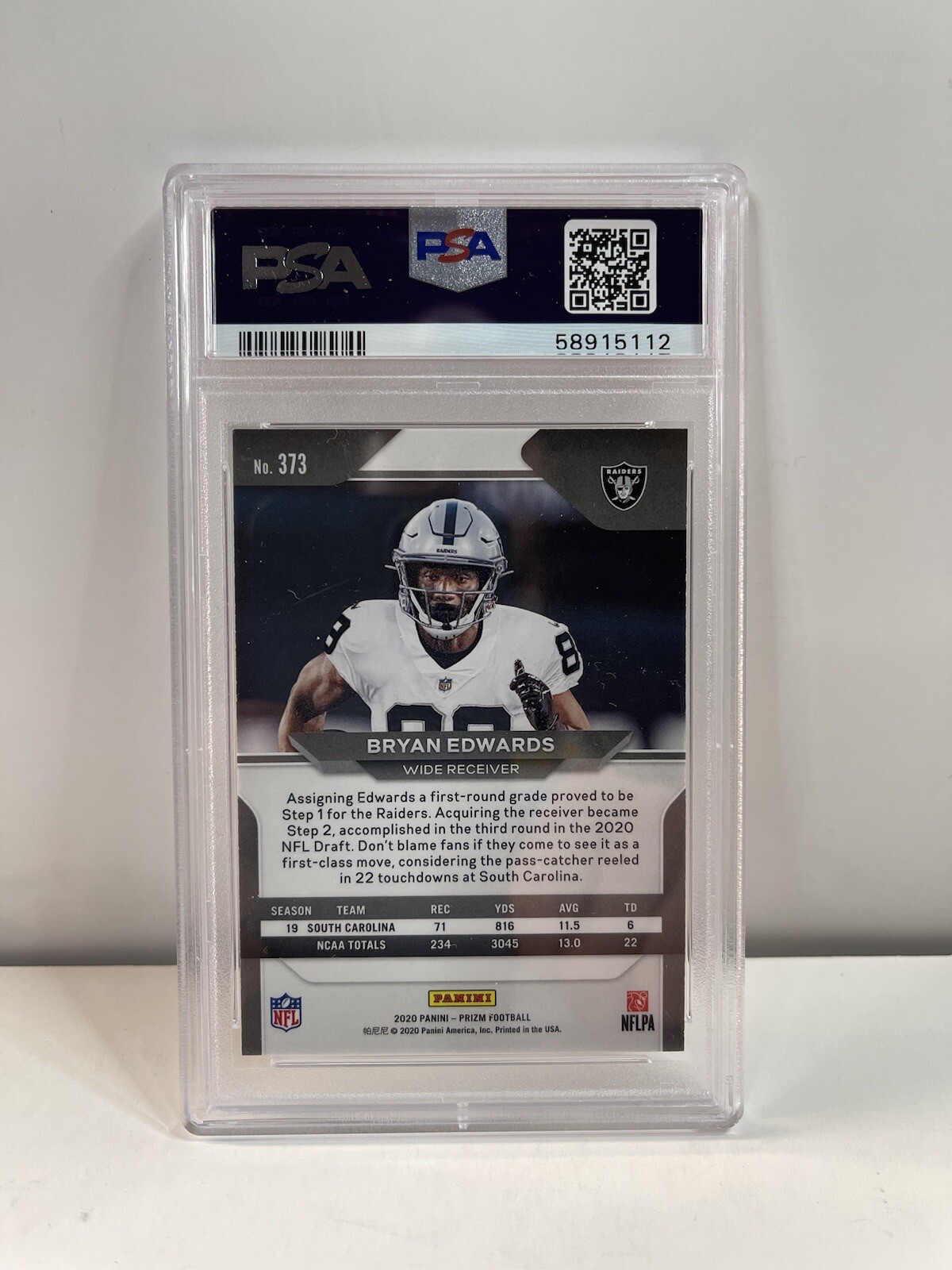 2020 Panini Prizm - BRYAN EDWARDS RC #373 - Raiders Rookie Card PSA 9 ...