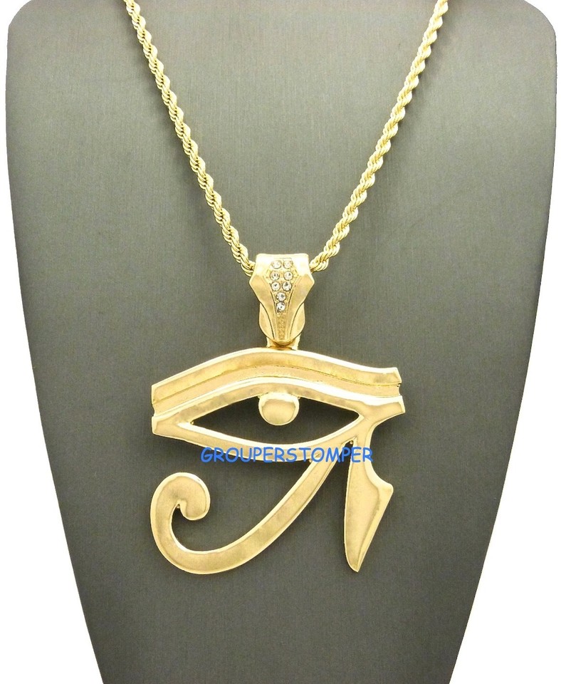 Eye Of Ra New Pendant Necklace with 24 Inch Long Chain Egyptian Heru ...