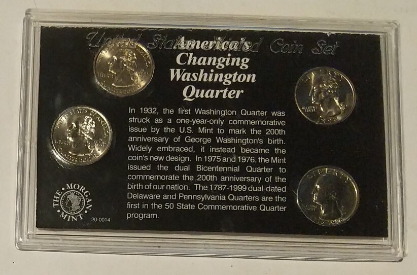 America's Changing Washington Quarter Display 4x Bicentennial 1976 ...