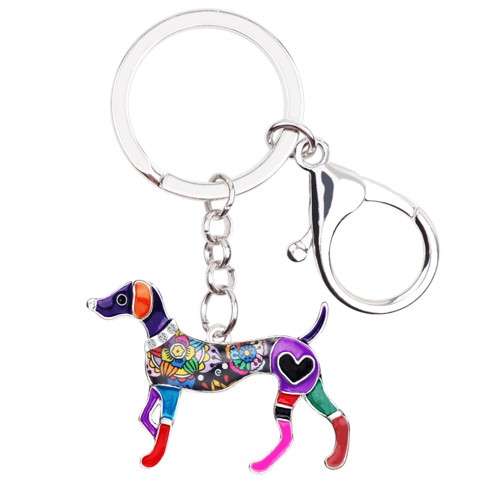 Enamel Alloy Whippet Dog Keychains Car Keyring Pets Jewelry Gifts Bag ...