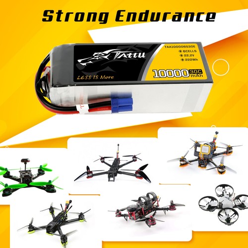 Tattu 10000mAh 30C 22.2V 6S Lipo Battery EC5 Plug For UAV Drone Freefly ...