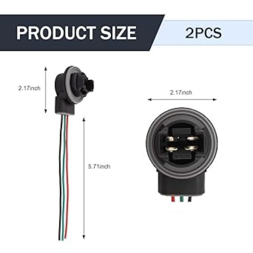 2 PCS Car Brake Light Socket Replacements, Brake Light Adapter Harness ...