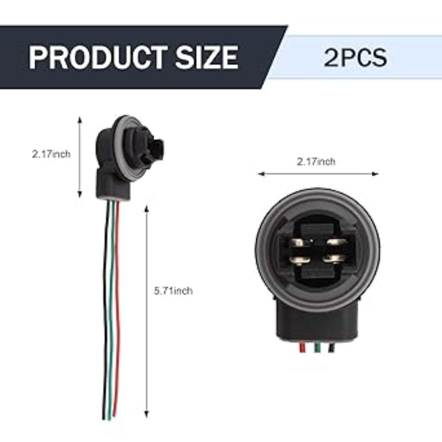 2 PCS Car Brake Light Socket Replacements, Brake Light Adapter Harness ...