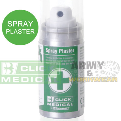 Click Medical First Aid 32.5ml Aerosol Spray Plaster Transparent Film ...