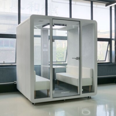 Room Phone Booth Meeting Room Soundproof acoustical Pod with lights ...