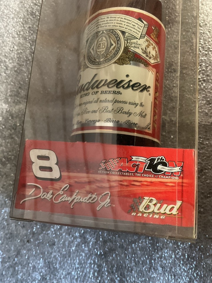 Dale Earnhardt JR Budweiser Bottle With Stock Car Inside new | eBay