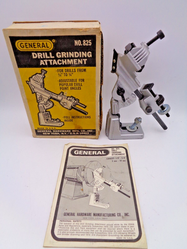 Vintage General Drill Grinding Attachment No 825 for Drills 1/8" to 3/4 ...