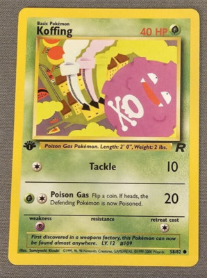NM - Koffing - 58/82 - 1st Edition - Team Rocket - Pokemon Card | eBay