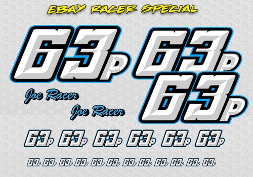 Race Car Numbers Package - Kit Vinyl Decals IMCA Modified Late Model | eBay