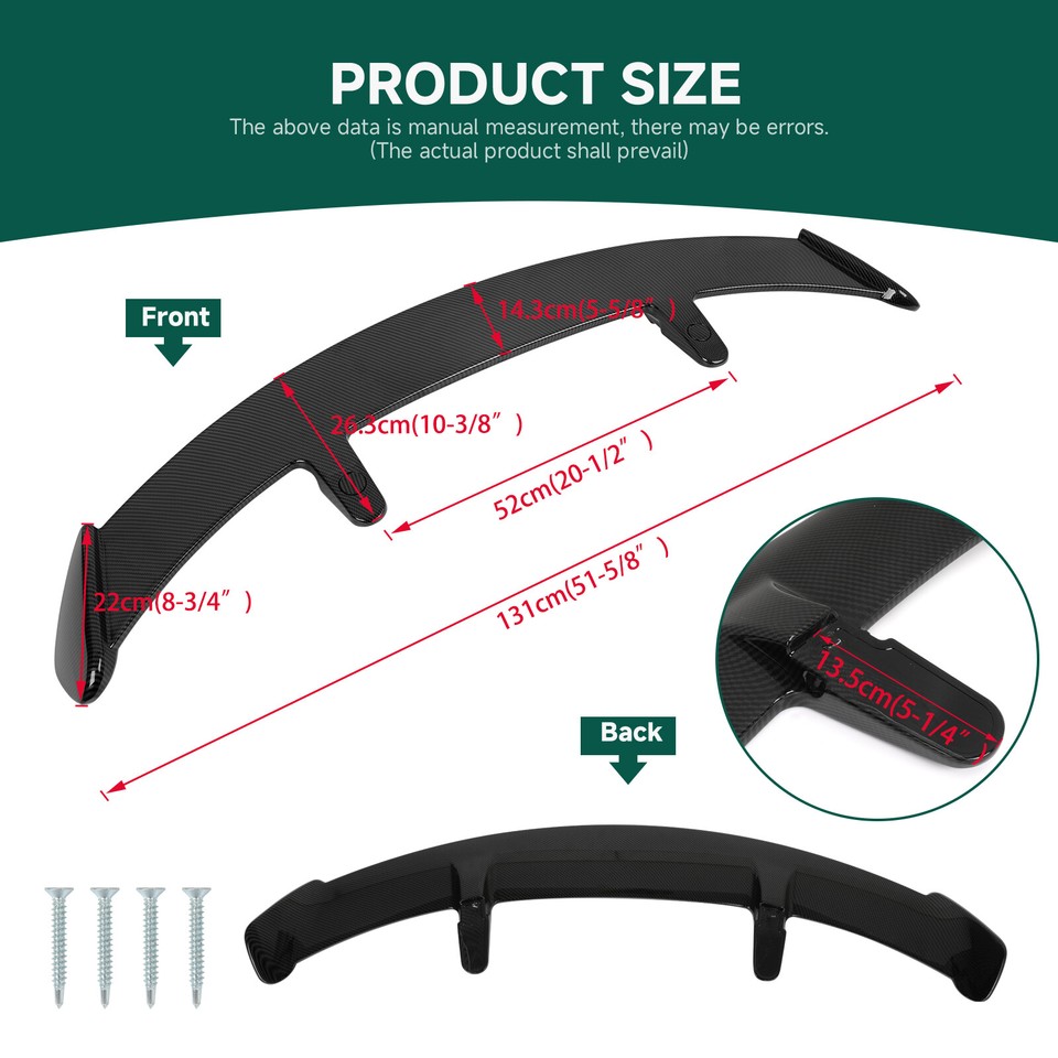 For Toyota Matrix 03-14 Carbon Fiber 52'' Rear Roof Top Window Spoiler ...