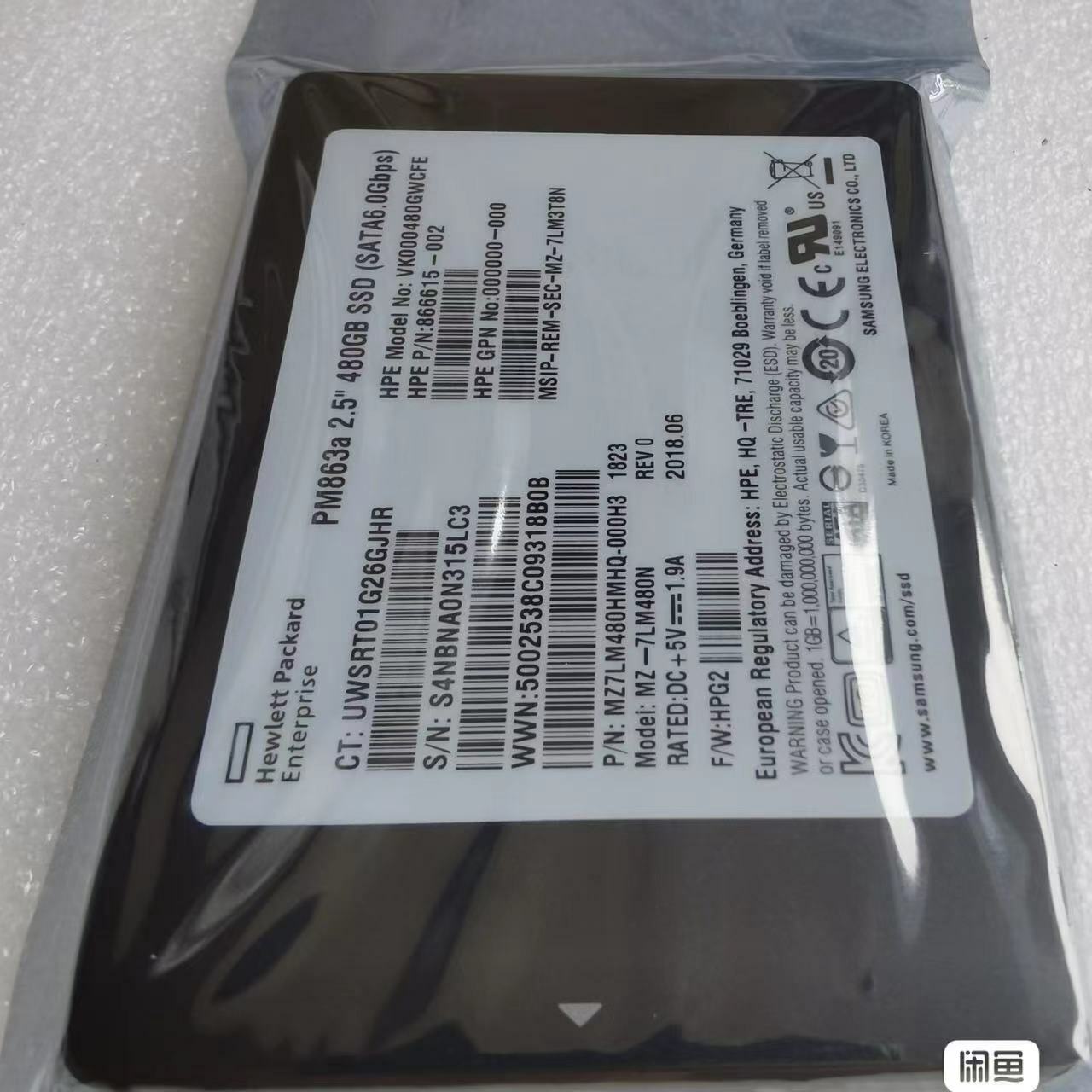 SAMSUNG 480GB SSD PM863A SATA 2.5" VK000480GWCFE MZ-7LM480N ...