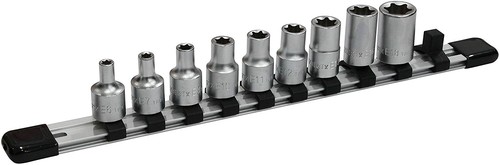 TONE 3/8"Drive Torx E6-E18 Socket E-Type Set HTXE309 with Holder 9 ...