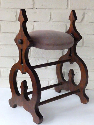 Antique Edwardian Victorian Eastlake Footstool Slipper Stool Shoe Shine ...