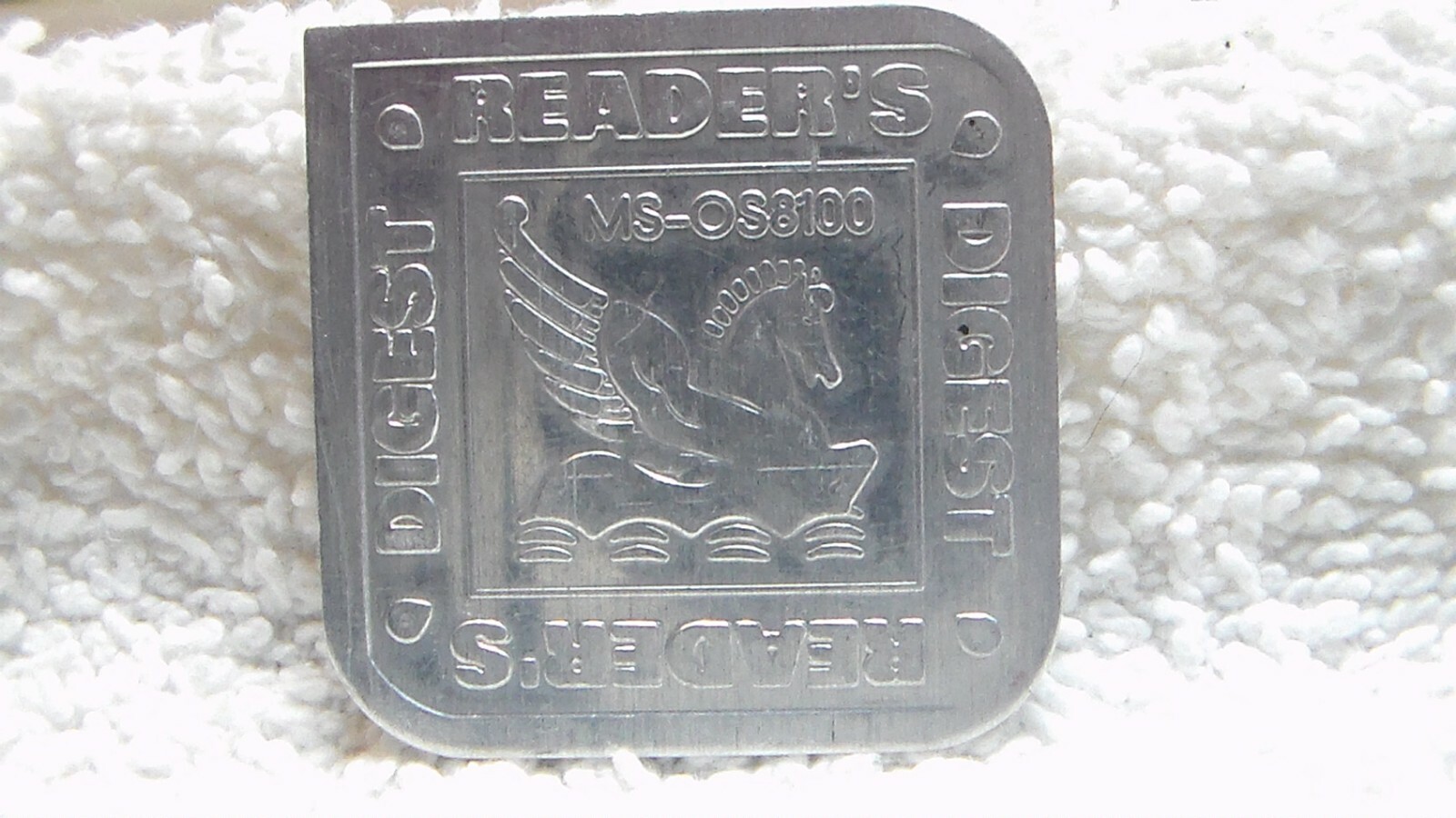 Reader's Digest Square Aluminum Pegasus Token Coin Ms-os8100 1.25" | eBay