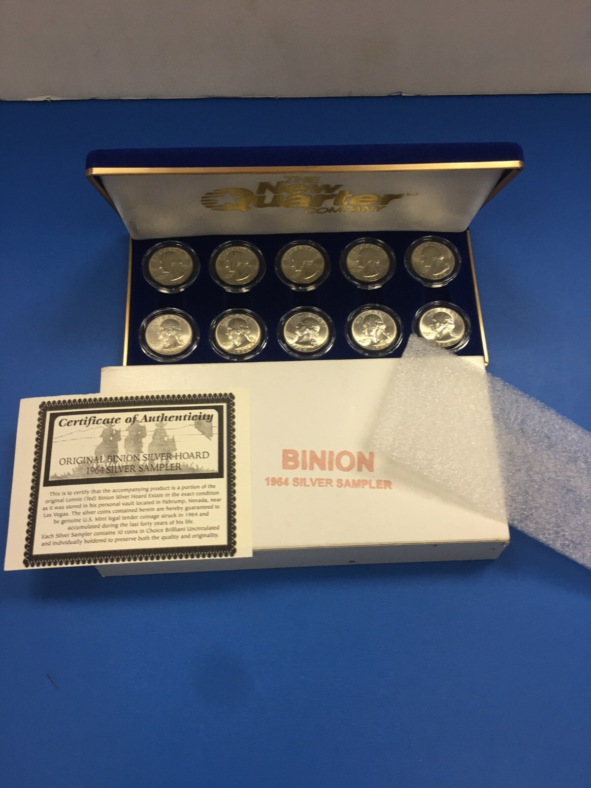 10 BU 1964D WASHINGTON SILVER QUARTERS FROM THE BINION HOARD SILVER ...