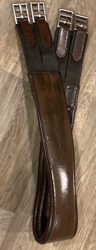 46” KL Select Black Oak Fancy Stitch Contour Leather English Girth | eBay