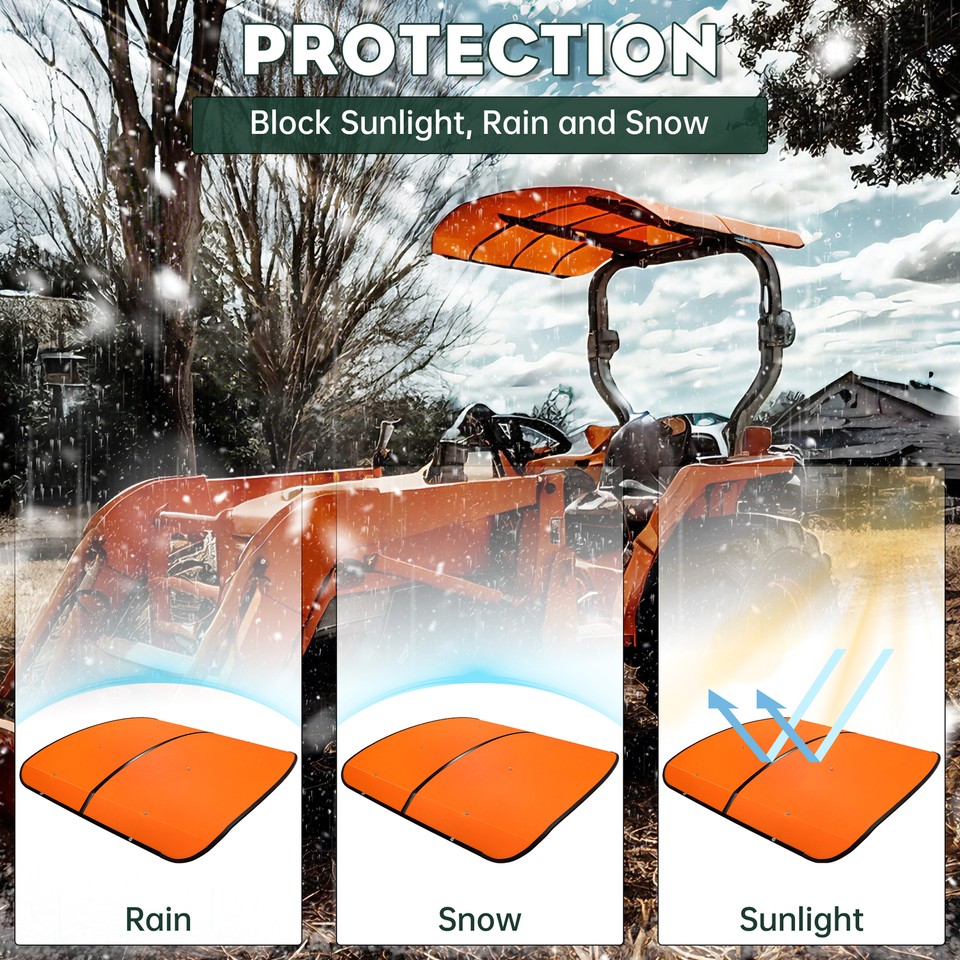 Sun Shield Tuff Top Tractor Canopy For ROPS 52" X 52" - Orange | eBay