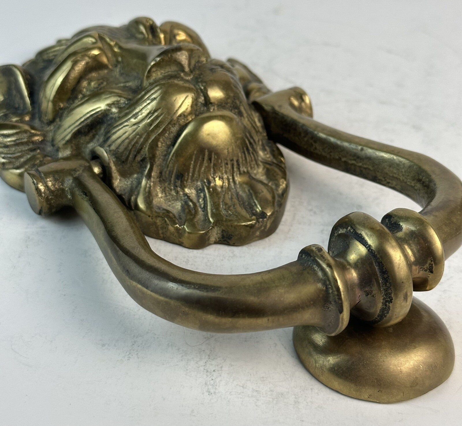 Antique Brass LION HEAD Large Heavy-Cast DOOR KNOCKER with Strick ...