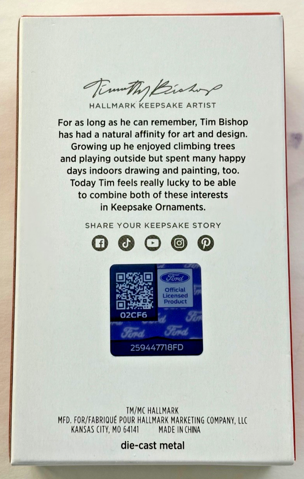 2025 Hallmark Keepsake 2025 Ford Mustang GTD Ornament NIB - die-cast ...