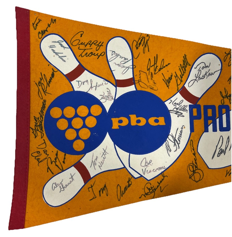PBA Pro Bowlers Tour Bowling Signed Autographed Gold Vintage Tour 30 ...