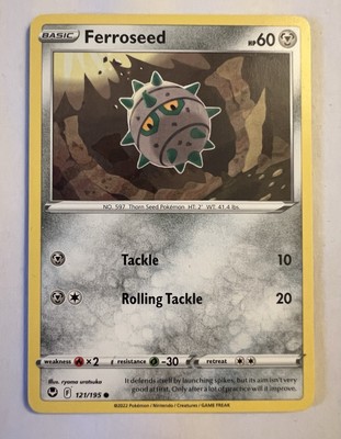 Pokémon TCG Silver Tempest: Ferroseed (121/195) - Common - Near Mint ...