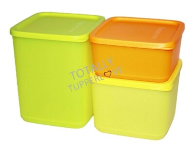 Tupperware Square Rounds Set of 3 Modular Cubix Basic Brights ...