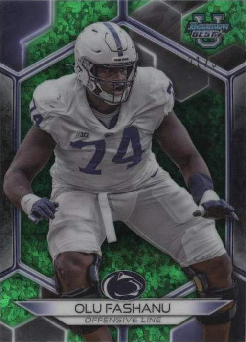 2023 Bowman's Best University - Olu Fashanu #34 Green Mini-Diamond ...