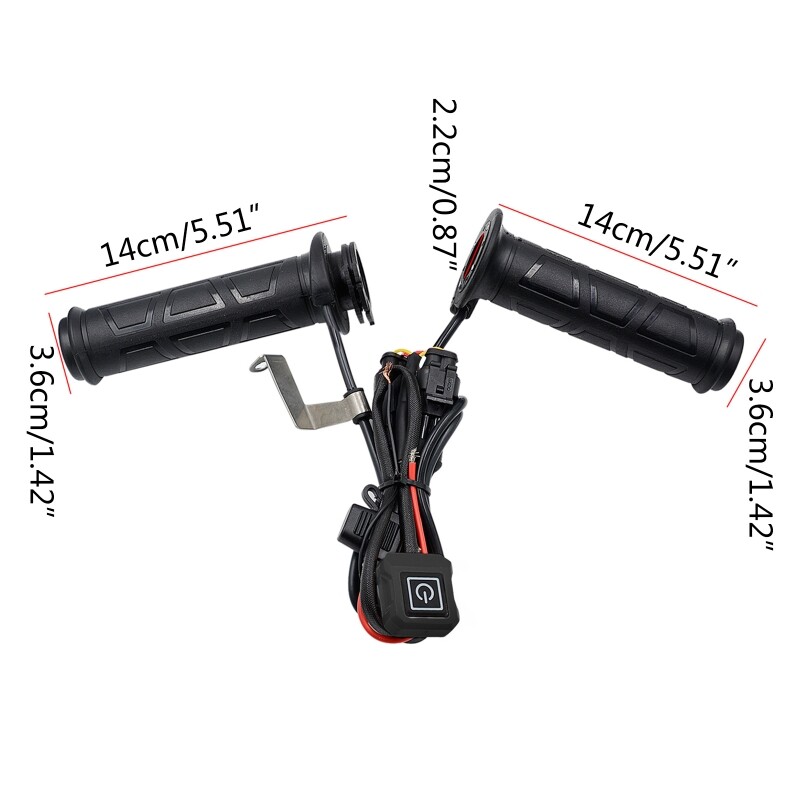 12V Motorbike Heated Hand Grips Electric Handlebar Heater Tempurature ...