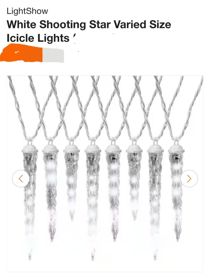 LED Home Depot Light Show Shooting Star Icicle Lights 8 Icicles Working ...