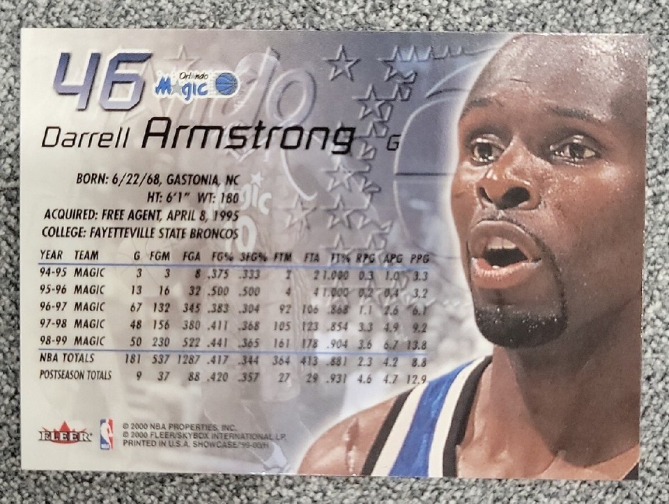 🔥 Darrell Armstrong 1999-2000 Flair Showcase Basketball Refractor Card ...