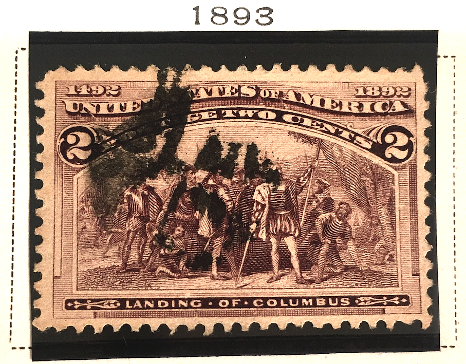 FIRST EDITION 1893 2 Cent Landing of Columbus Stamp Vintage US Postage ...