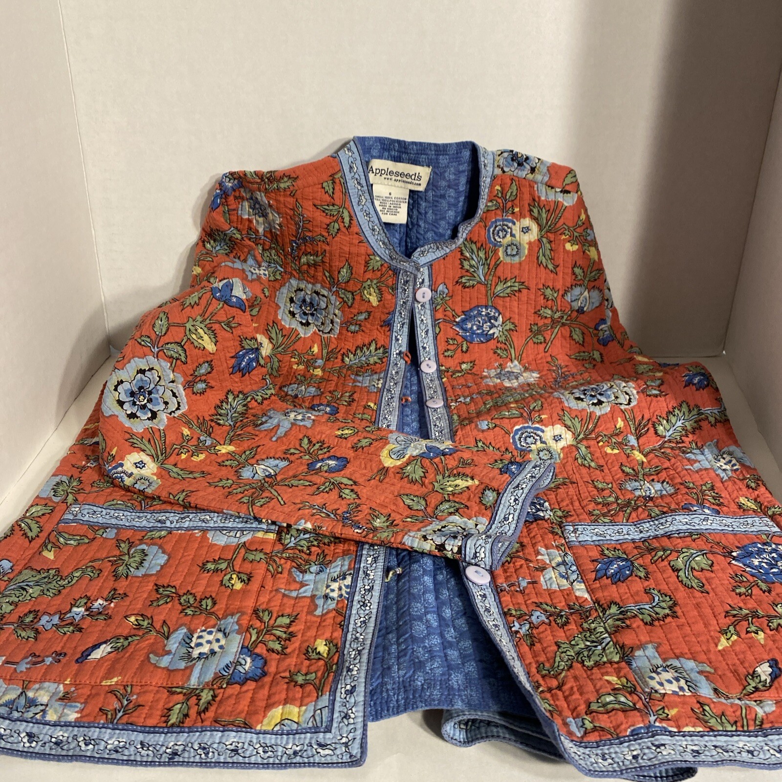Appleseeds Reversible Flower Jacket Lightweight Small… - Gem