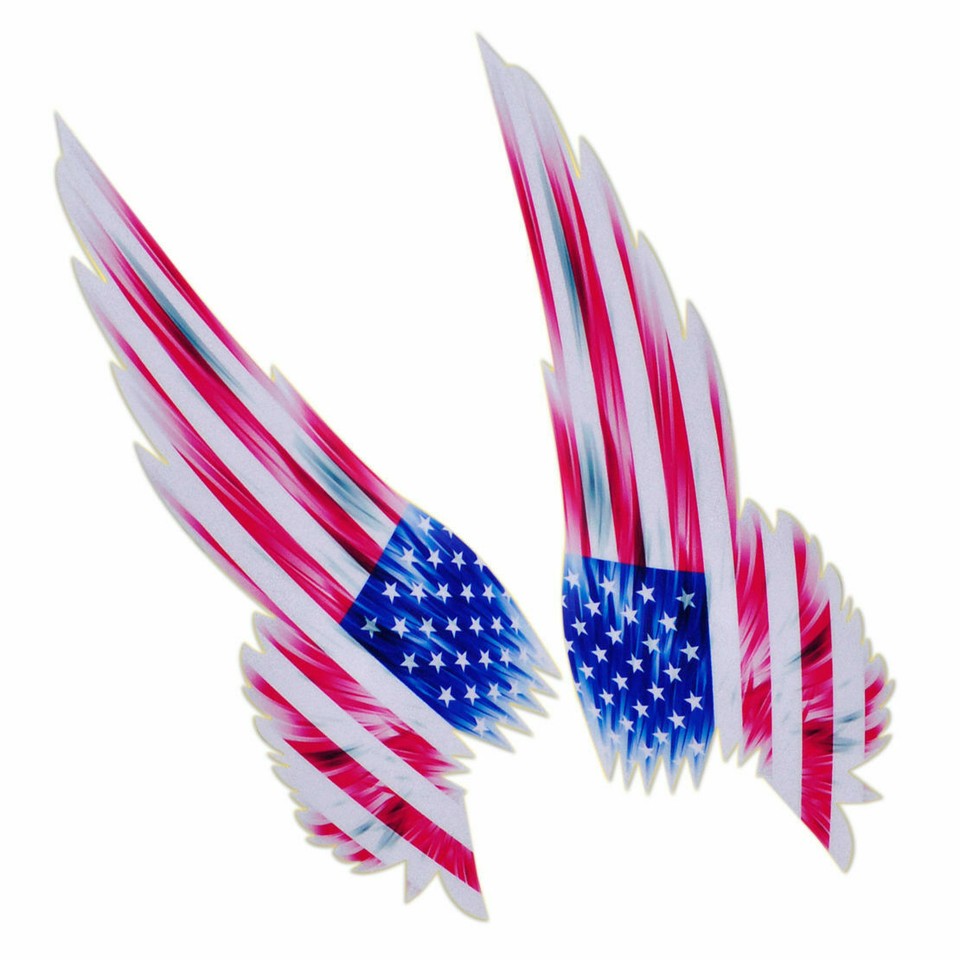 12cm United Stated US Flag Wing Emblem Badge Car Door Window Sticker ...